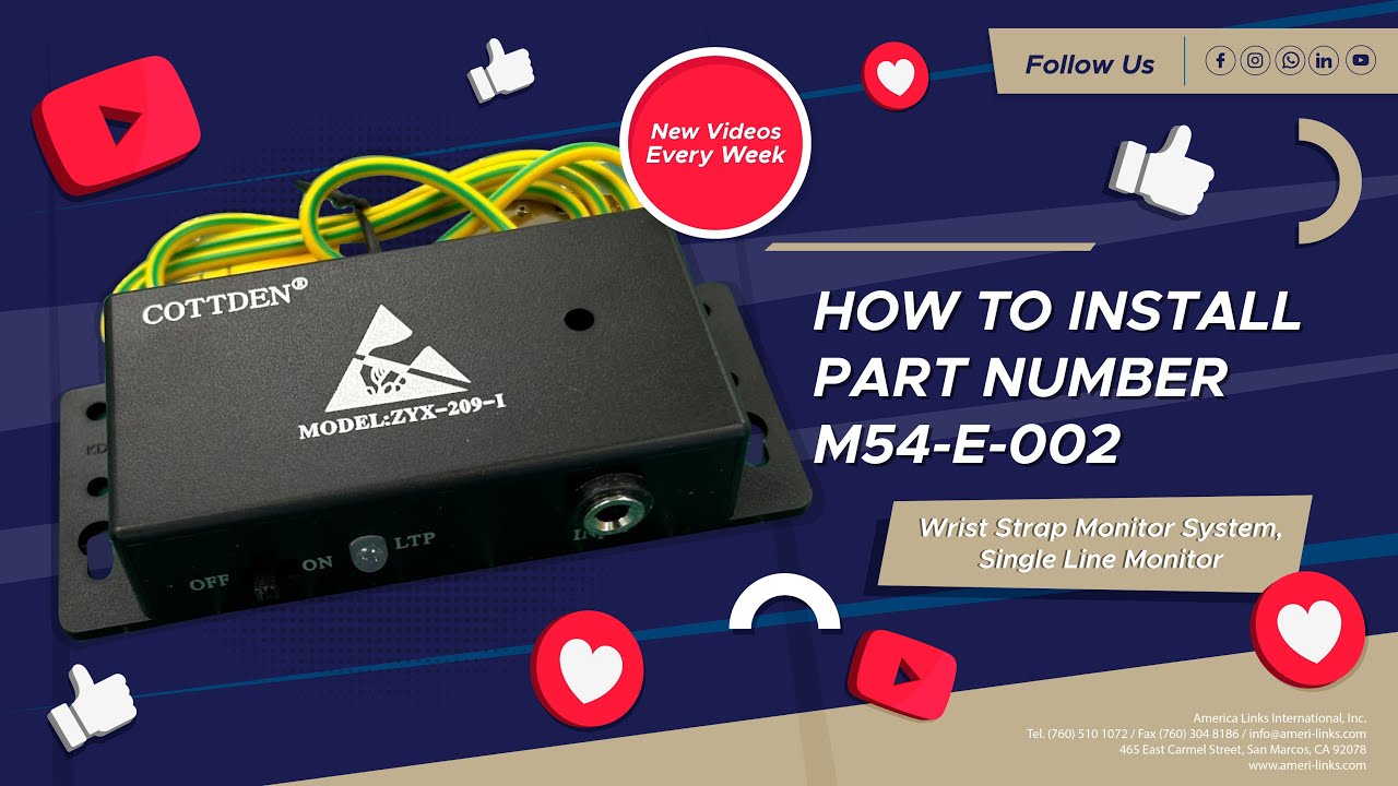 How to install part number M54 E 002 (Wrist Strap Monitor System ...