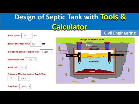 Design of septic Tank | Design of septic tank for 5, 10 ,15 user - YouTube