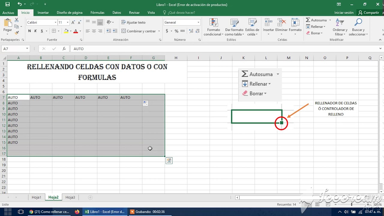 RELLENANDO CELDAS PARTE 1 - YouTube