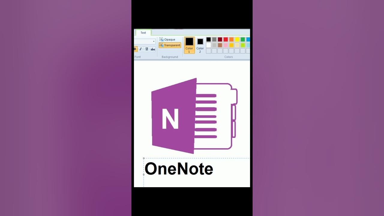 How To Draw Ms.OneNote Logo in Ms.Paint🥺👍🥺 #shorts #Mspaint #onenote # ...