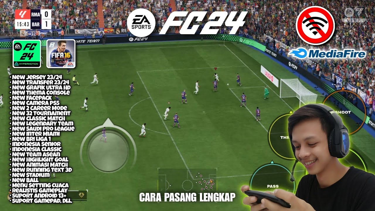 FIFA 16 MOD FC 24 ANDROID OFFLINE FULL UPDATE TRANSFER 23/24 & NEW ...