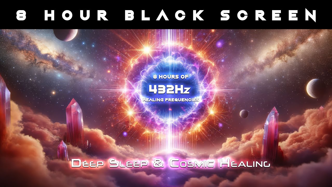 8-Hour Black Screen with 432Hz Healing Frequencies: A Cosmic Journey ...