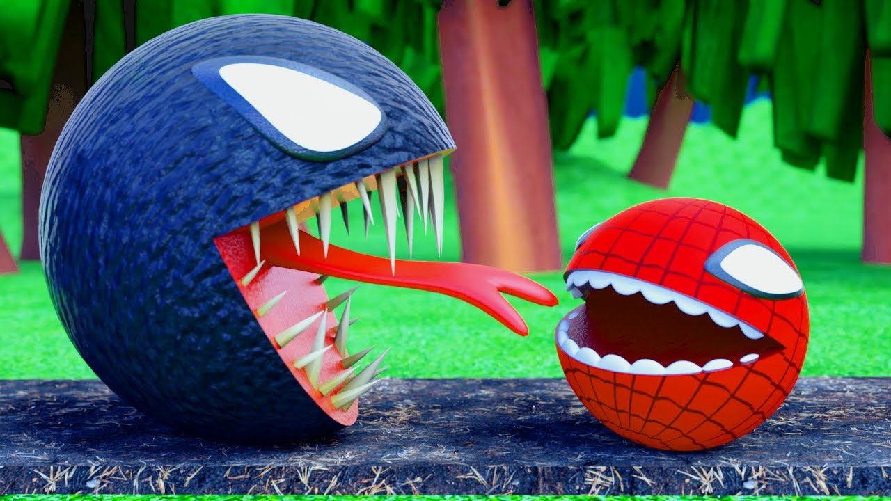 Spider Pacman Kids trying to escape from Venom Pacman - YouTube