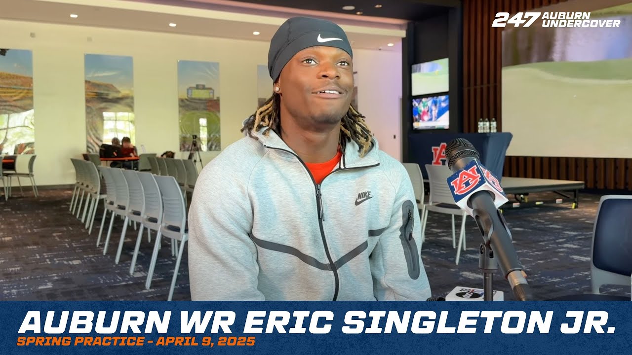 Auburn WR Eric Singleton Jr. | 2025 spring practice - YouTube
