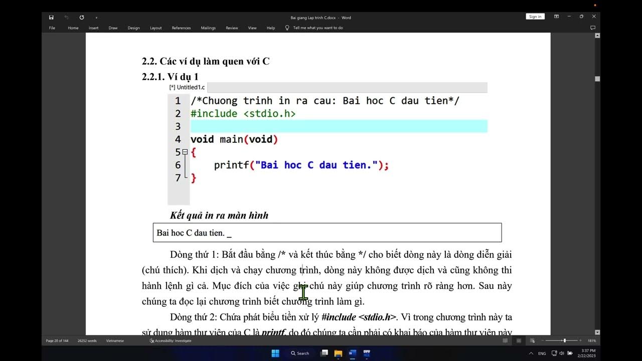 4. Làm quen với lập trình C và Dev-C++ qua một số ví dụ đơn giản - YouTube