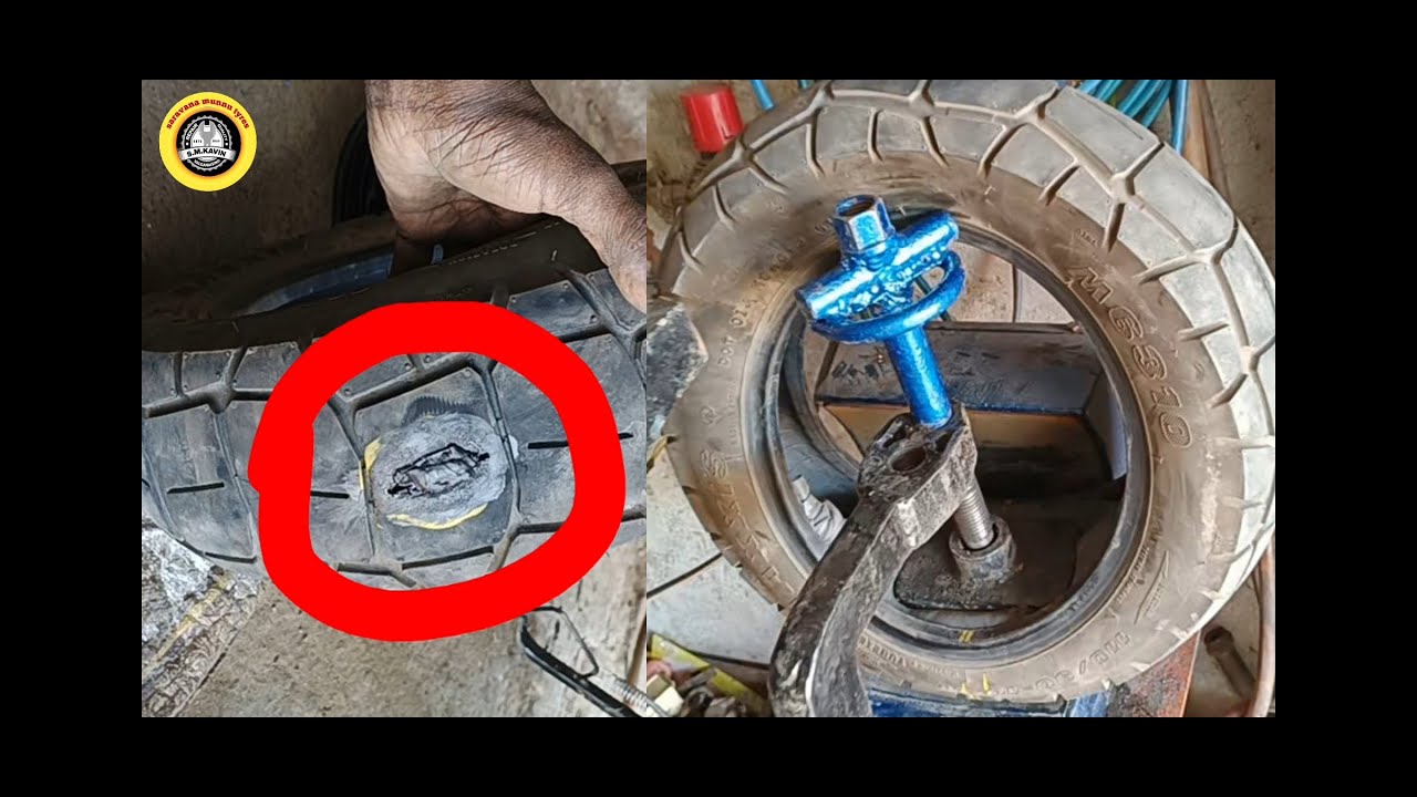 Tubeless tyre cut repair vulcanizing // easy method - YouTube