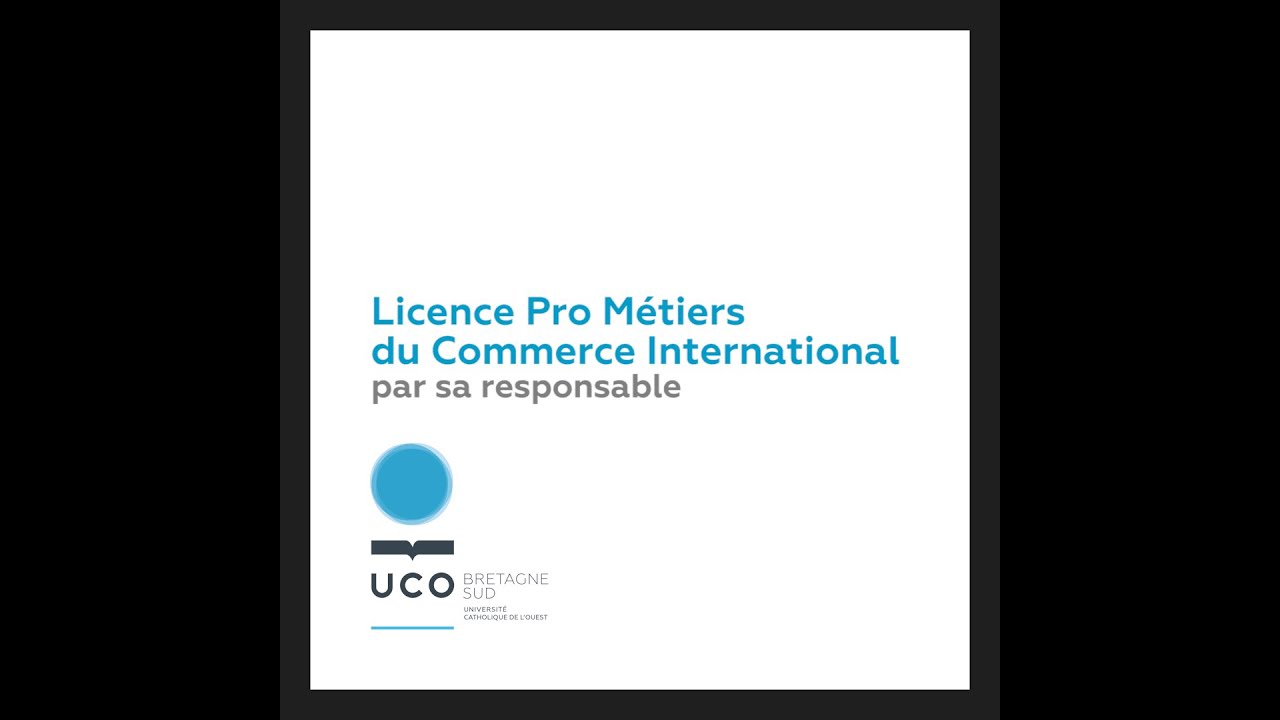 Présentation de la Licence Pro Métiers du Commerce International de l ...