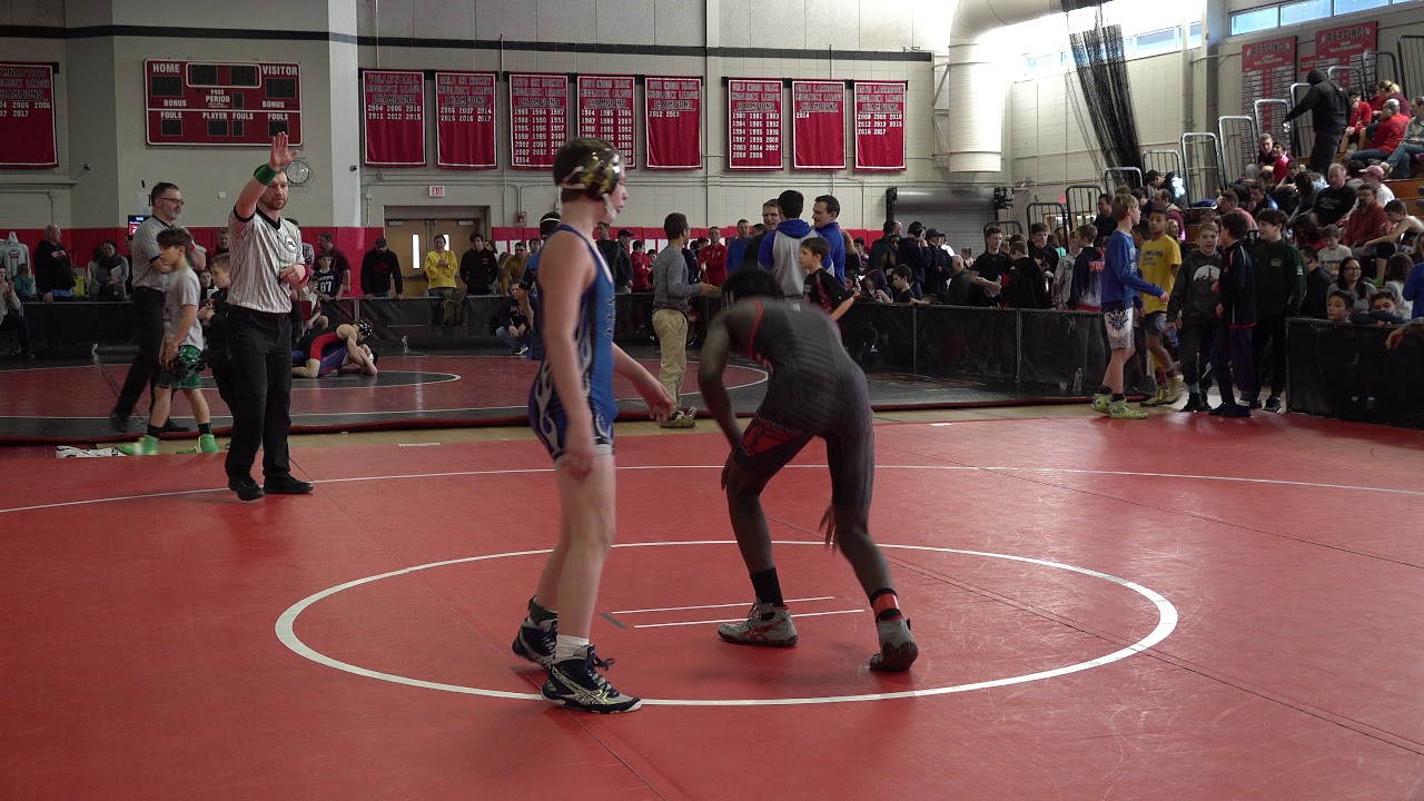 124lbs Louis Rhodes Berkshire Badger WC vs Brock Desmarais Dracut 2 18 ...