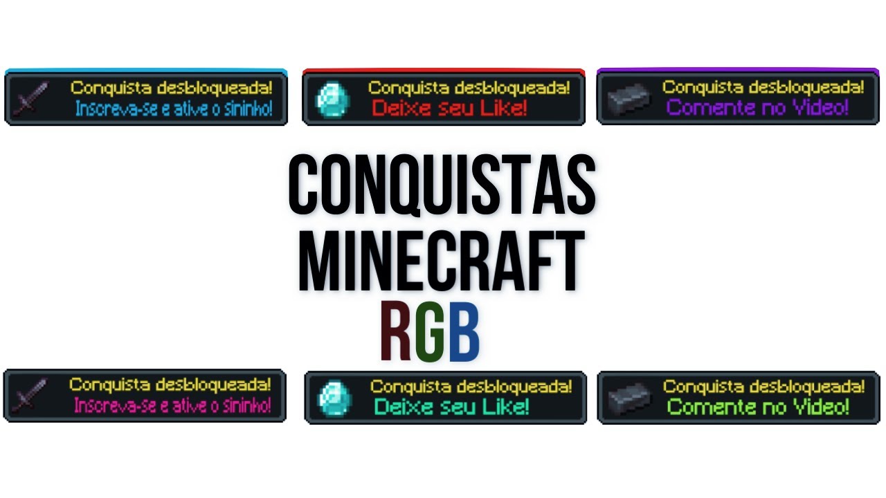 Conquistas Minecraft RGB em Chroma Key - YouTube