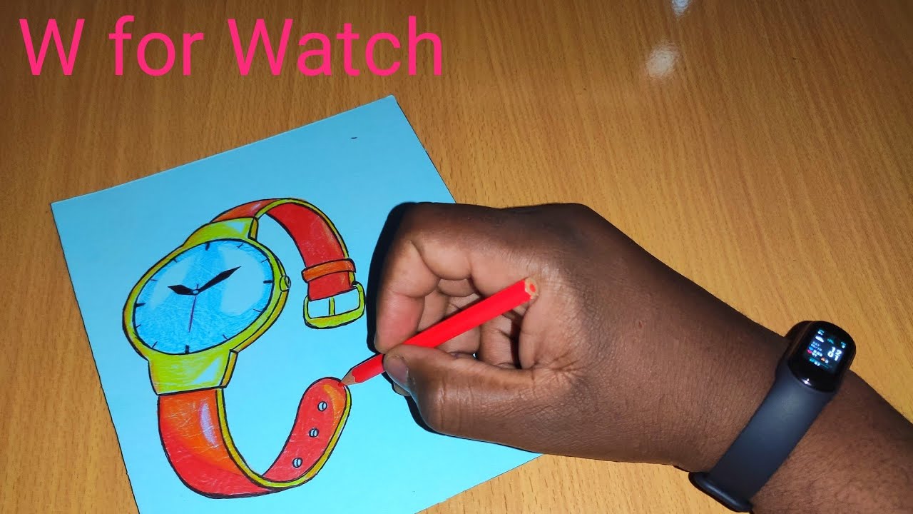 W for Watch - Alphabet - Illustration - How to draw a Watch - Drawing ...