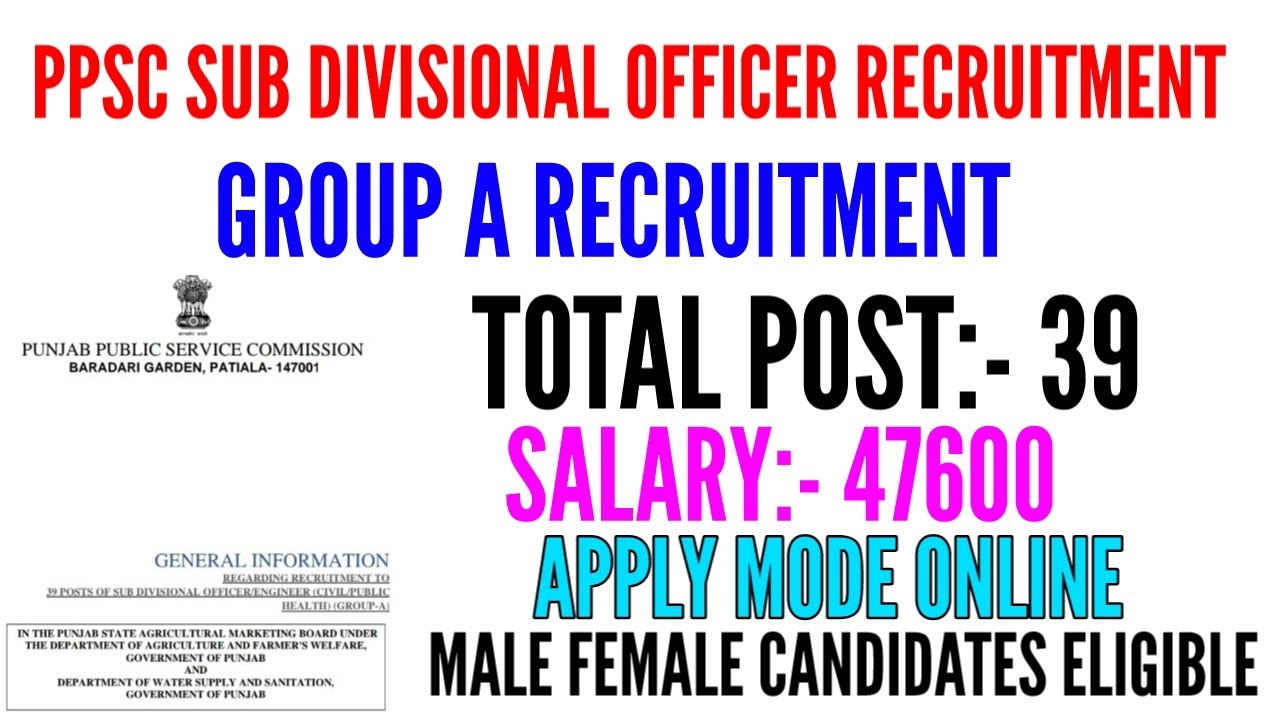 PPSC SUB DIVISIONAL OFFICER RECRUITMENT 2023 | PPSC SUB INSPECTOR ...