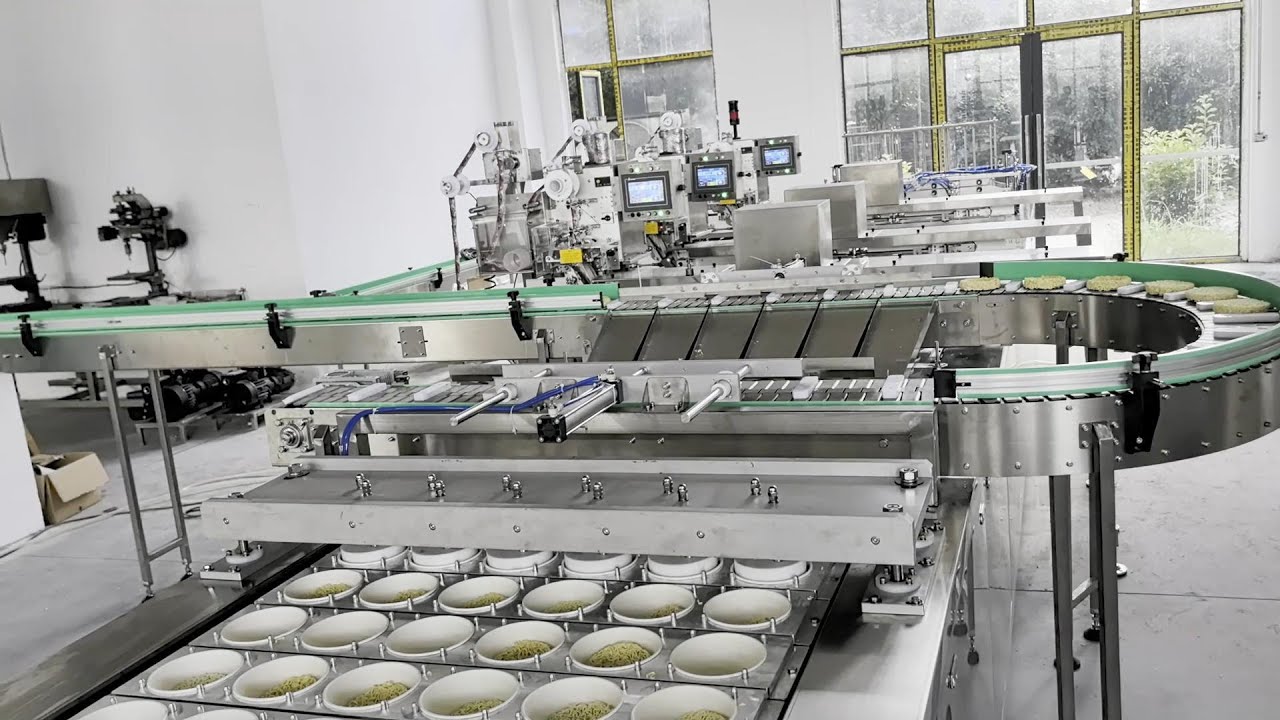 Automatic 6 lines instant noodle paper cup filling and sealing machine ...