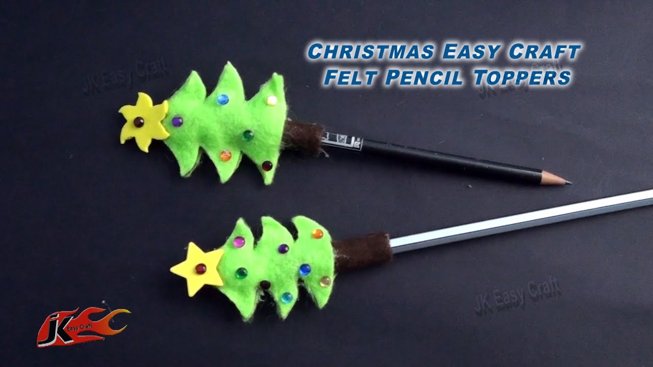 DIY Christmas Tree Felt Pencil Topper | How to make | JK Easy Craft 102 ...