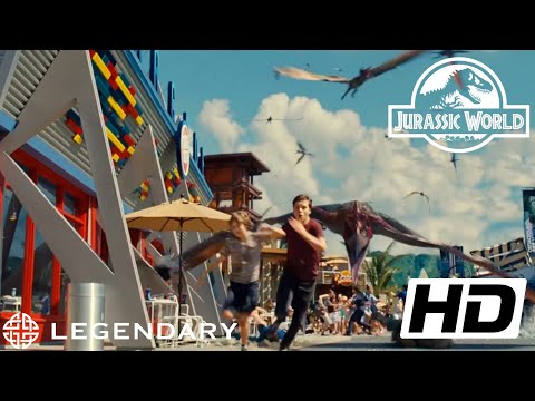 Jurassic world (2015) FULL HD 1080p - Pterosaurs attack Legendary movie clips