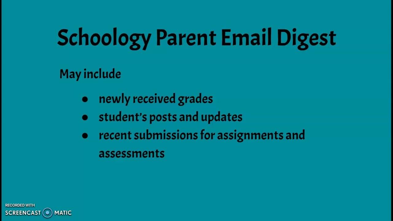 Schoology Parent Email Digest 2022 - YouTube