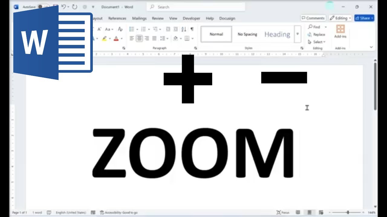 How to ZOOM IN & OUT of a Microsoft Word Document - YouTube
