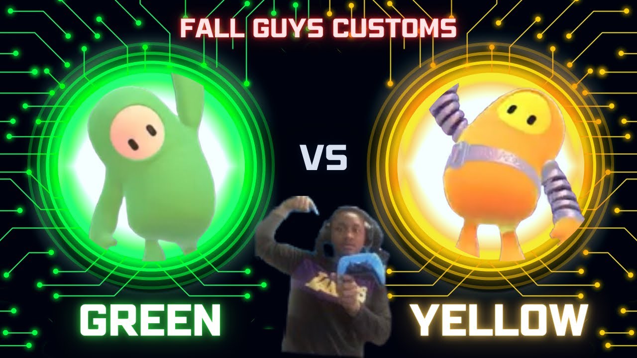 FALL GUYS GREEN VS YELLOW CUSTOMS WITH SUBS! E1561 - YouTube