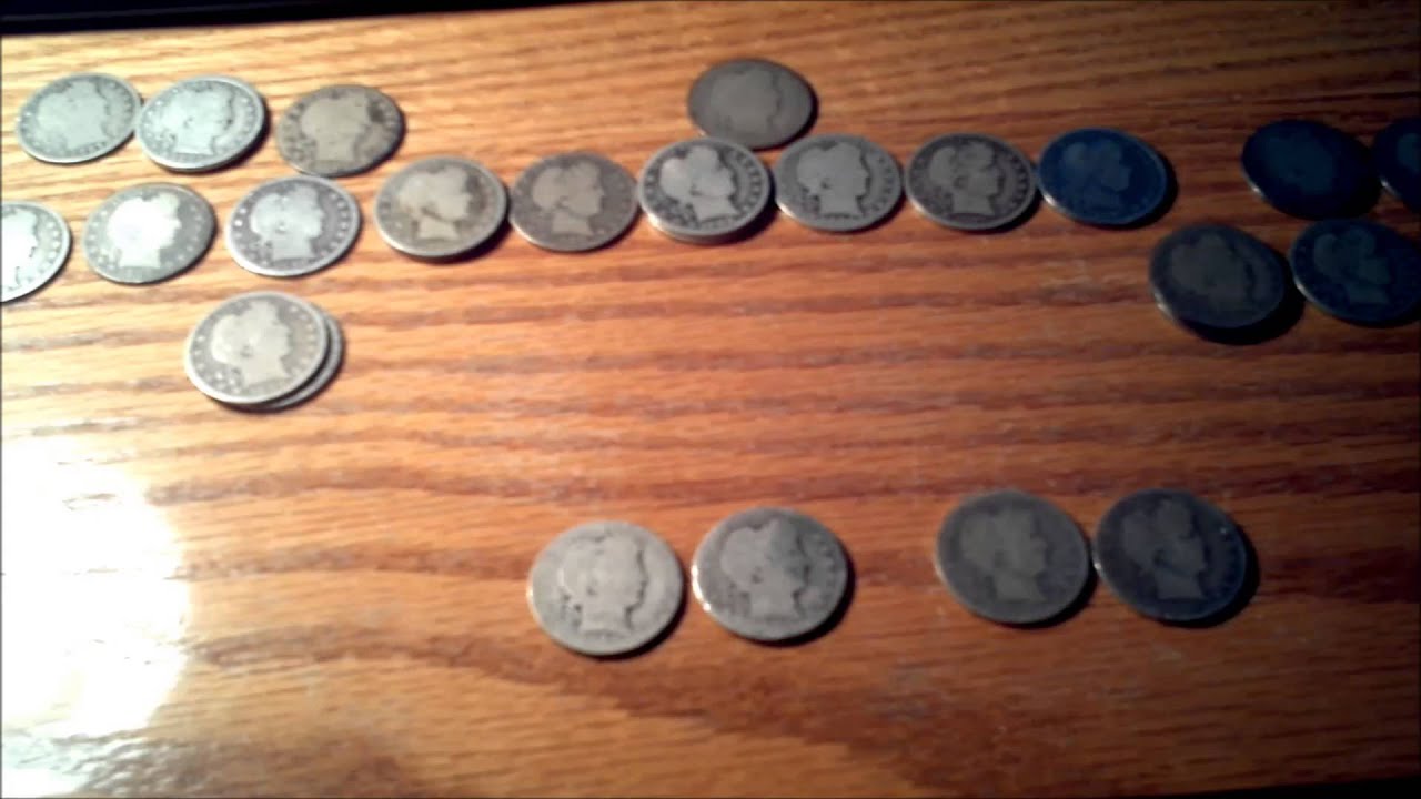 Junk silver Barber quarter roll from ebay - YouTube