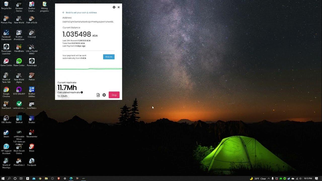 Unmineable.com realistic expectations mining ADA Cardano - YouTube