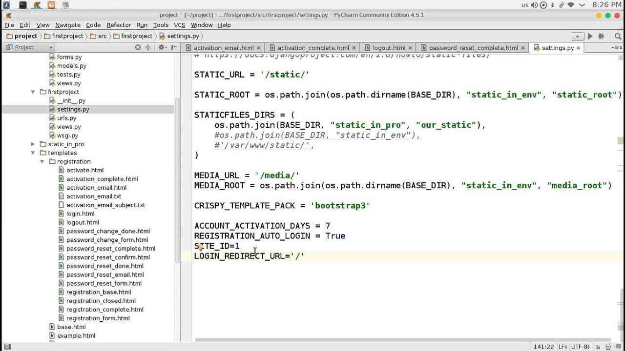 106 Python Web Django registration Redux - YouTube