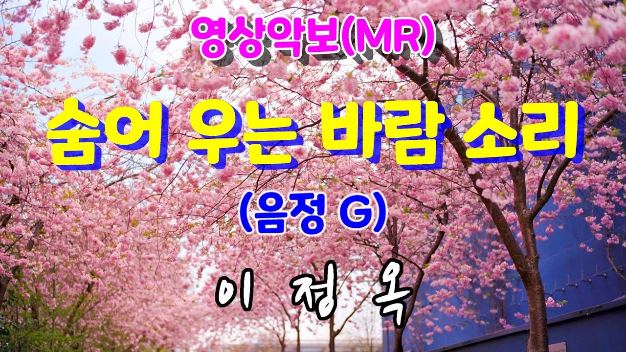 숨어 우는 바람 소리g 이정옥 영상악보 Youtube