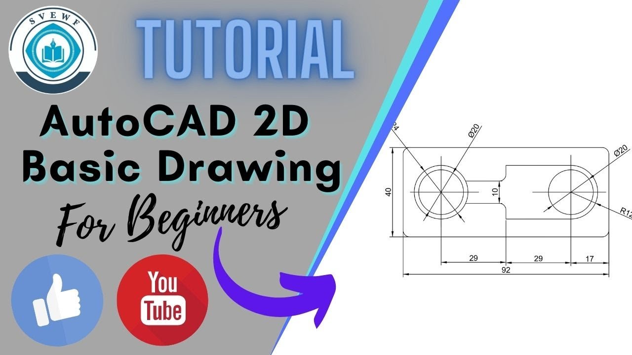 AutoCAD 2D Practice Drawing 2 || Basic Objects for Beginners - YouTube