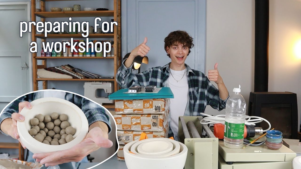 Doing preparations for a ceramic workshop // day in the life of a ...