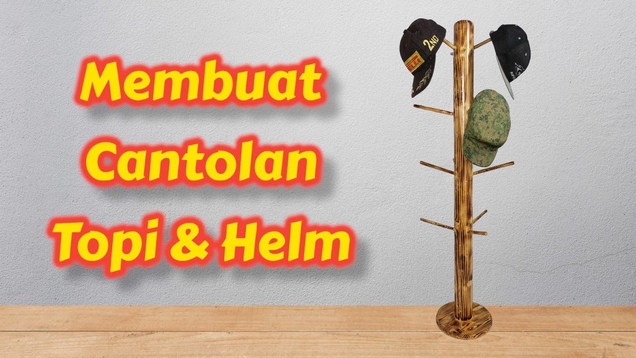Begini cara membuat tempat topi dan helm dari kayu jati belanda bekas ...