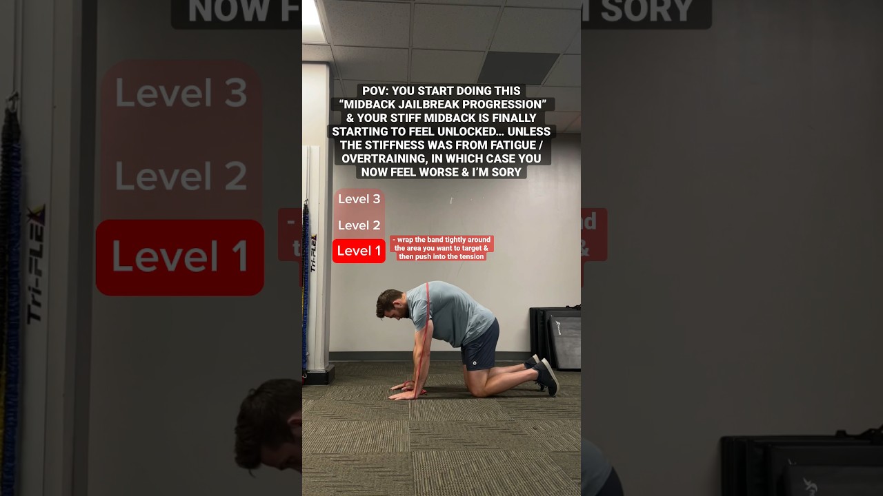 Stiff mid back? Try this progression! #midbackpain - YouTube