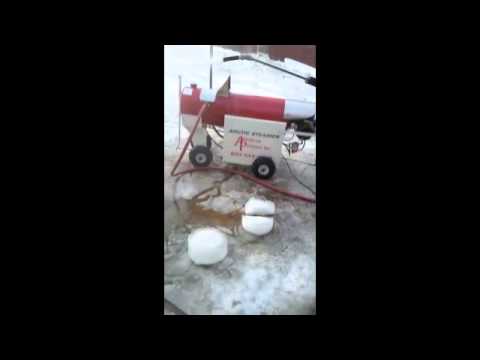 Arctic Steamer Ice Dam Removal Cuts Through an Ice Block - YouTube