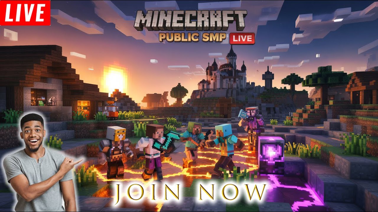 "🌍 Minecraft Live Survival! Join Now & Build With Us (LIVE)" - YouTube