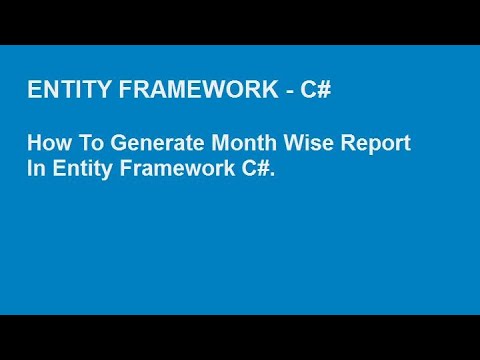 Entity Framework C# - How to generate month wise report in entity ...