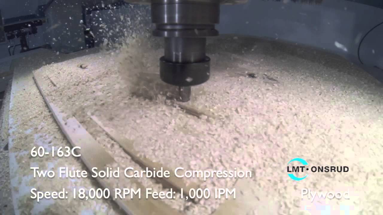 60-163C Solid Carbide Compression Cutting Plywood Video by LMT Onsrud ...