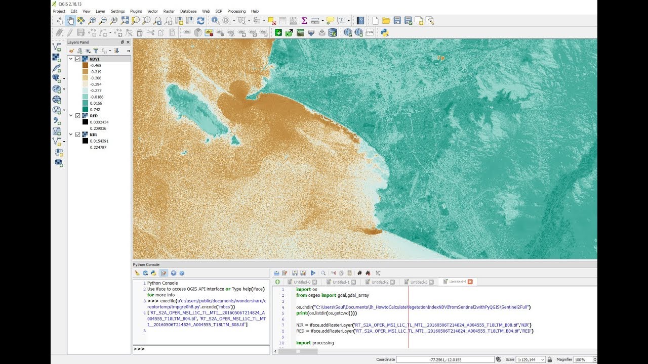 How to Calculate the Vegetation Index NDVI from Sentinel 2 Imagery with ...