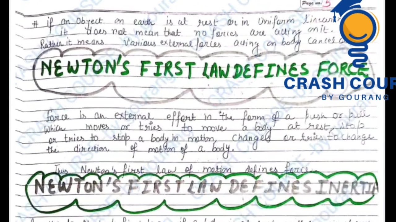 Newton laws of motion handwritten notes ll class 11 physics notes NLM ...