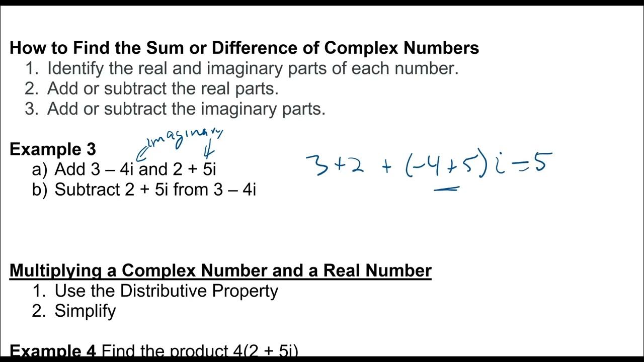 Adding and Subtracting Complex Numbers - YouTube