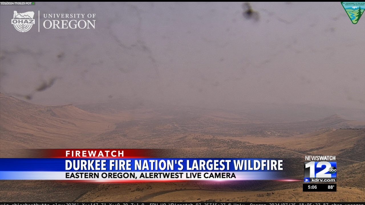 Durkee Fire in Eastern Oregon now nation's largest fire - YouTube