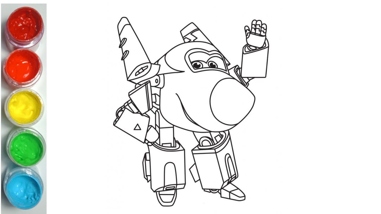 Cara menggambar Robot Super Wings Jerome| How to draw Robot Super Wings ...