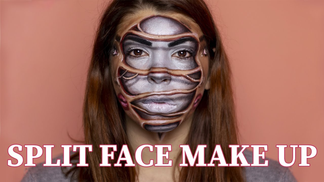 SPLIT FACE MAKE UP TUTORIAL - YouTube