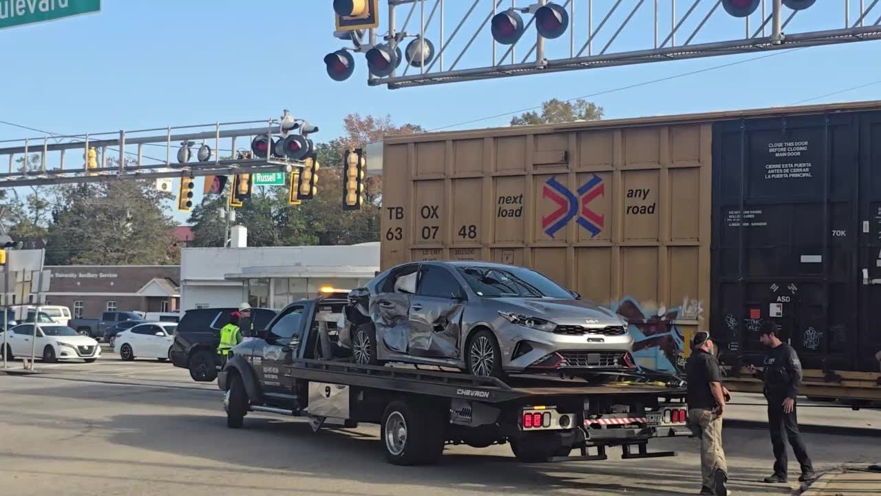 Collision between car, train at Orangeburg's Railroad Corner - YouTube