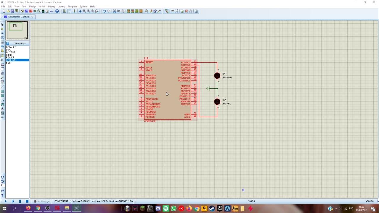 Program membuat LED berkedip menggunakan Proteus dan CodeVisionAVR - YouTube
