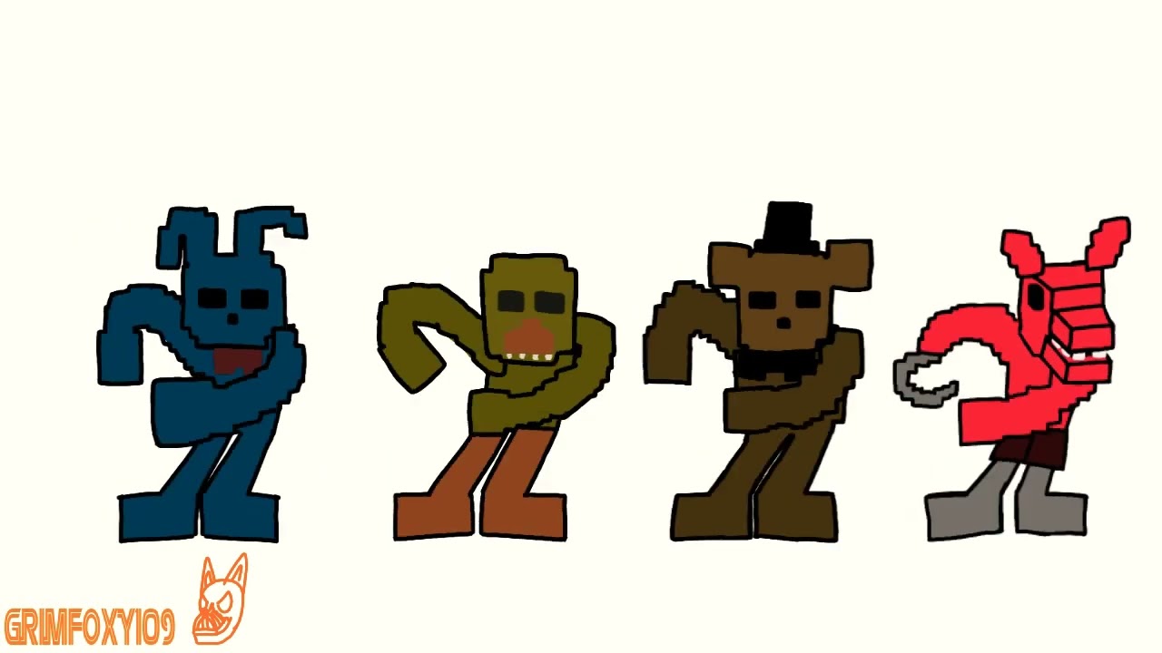 FNAF 8-Bit Characters Dancing - YouTube