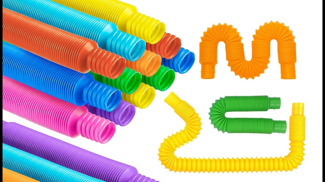 Colorful Pop Tubes Sensory Fidget Flexible Stretch Pipe ASMR Playing ...