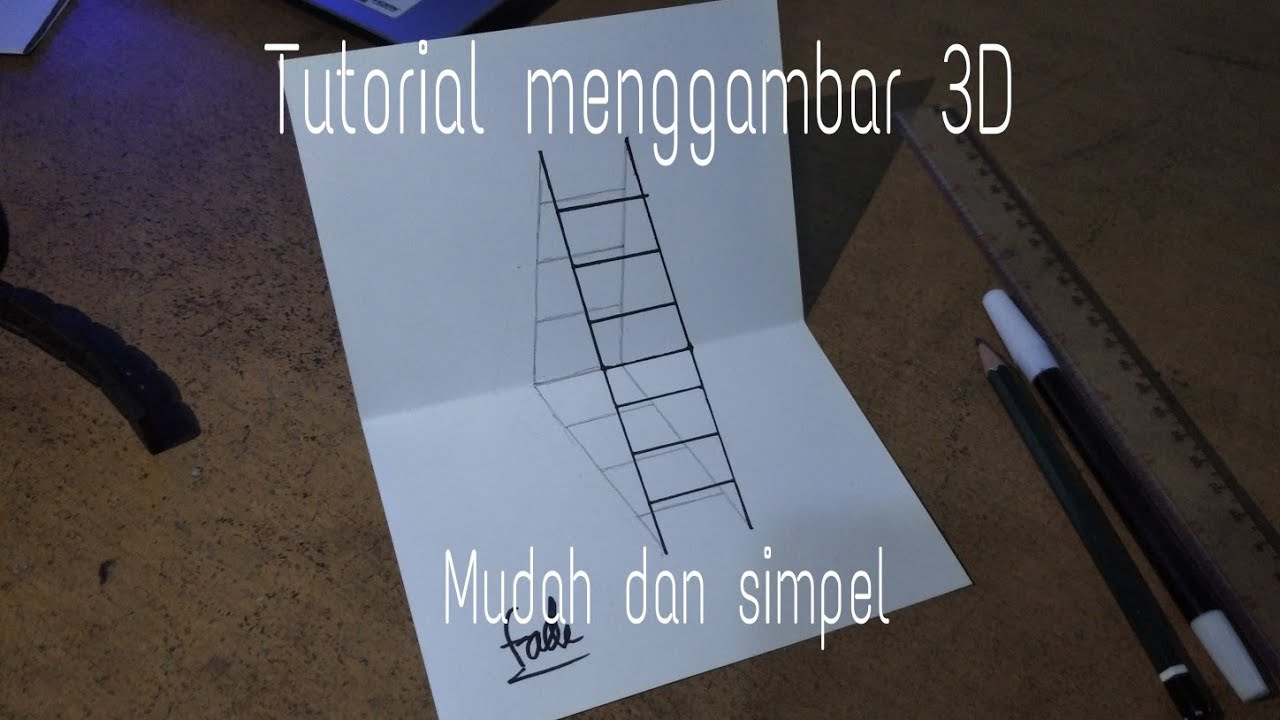 Tutorial menggambar 3D mudah dan simpel - YouTube