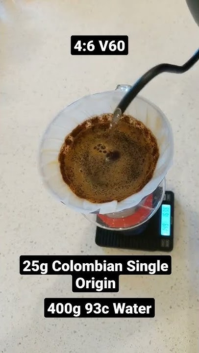 My Morning Brew. 4:6 Method V60, 25g Colombian Single Origin. 400g 93c Water - YouTube