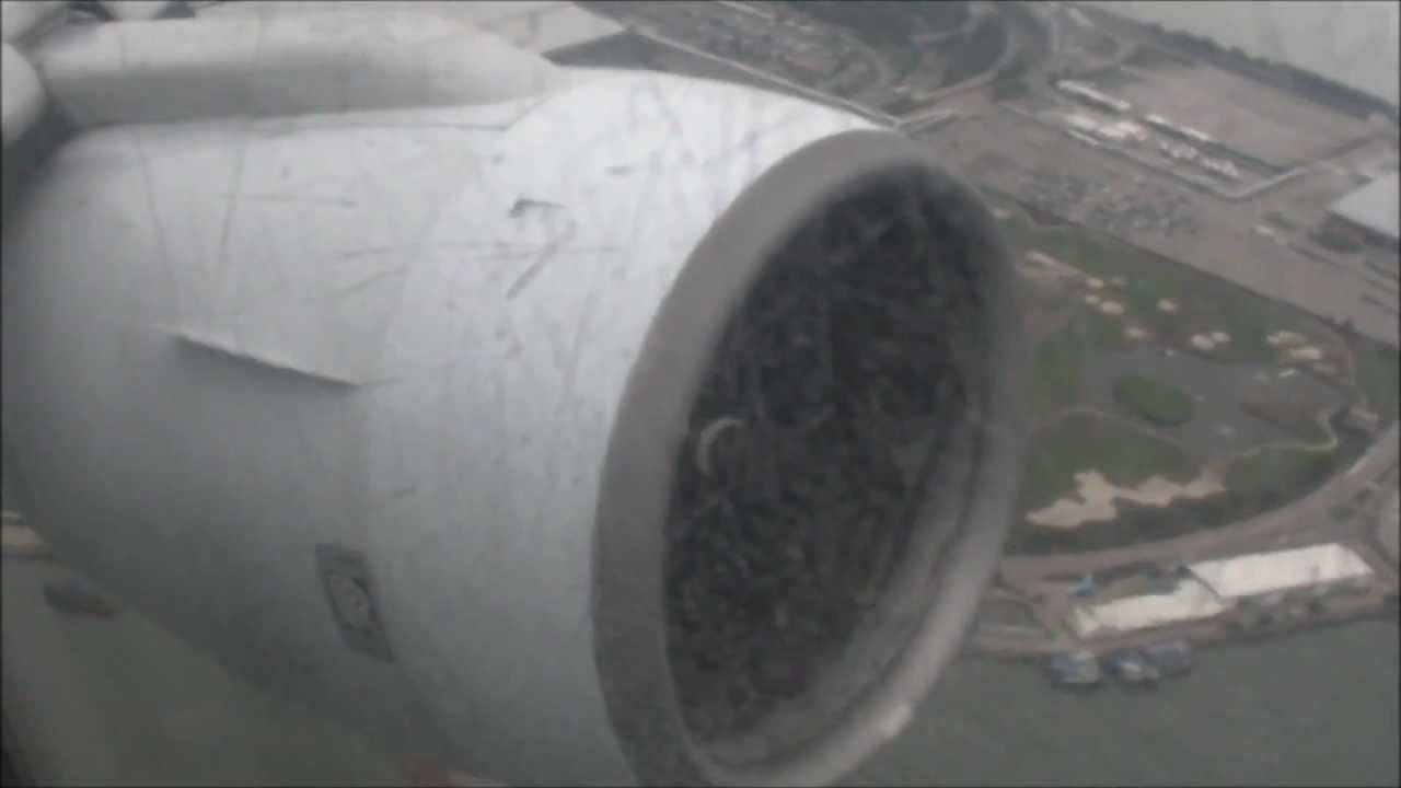 Boeing 777. Rolls Royce Trent Jet Engine. Cathay Pacific. Take off and ...