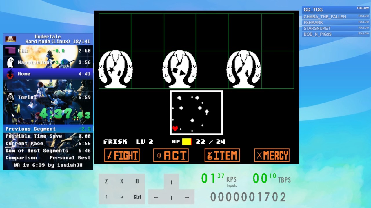 Undertale - Hard Mode/Frisk Mode Speedrun - 6:51 RTA - YouTube