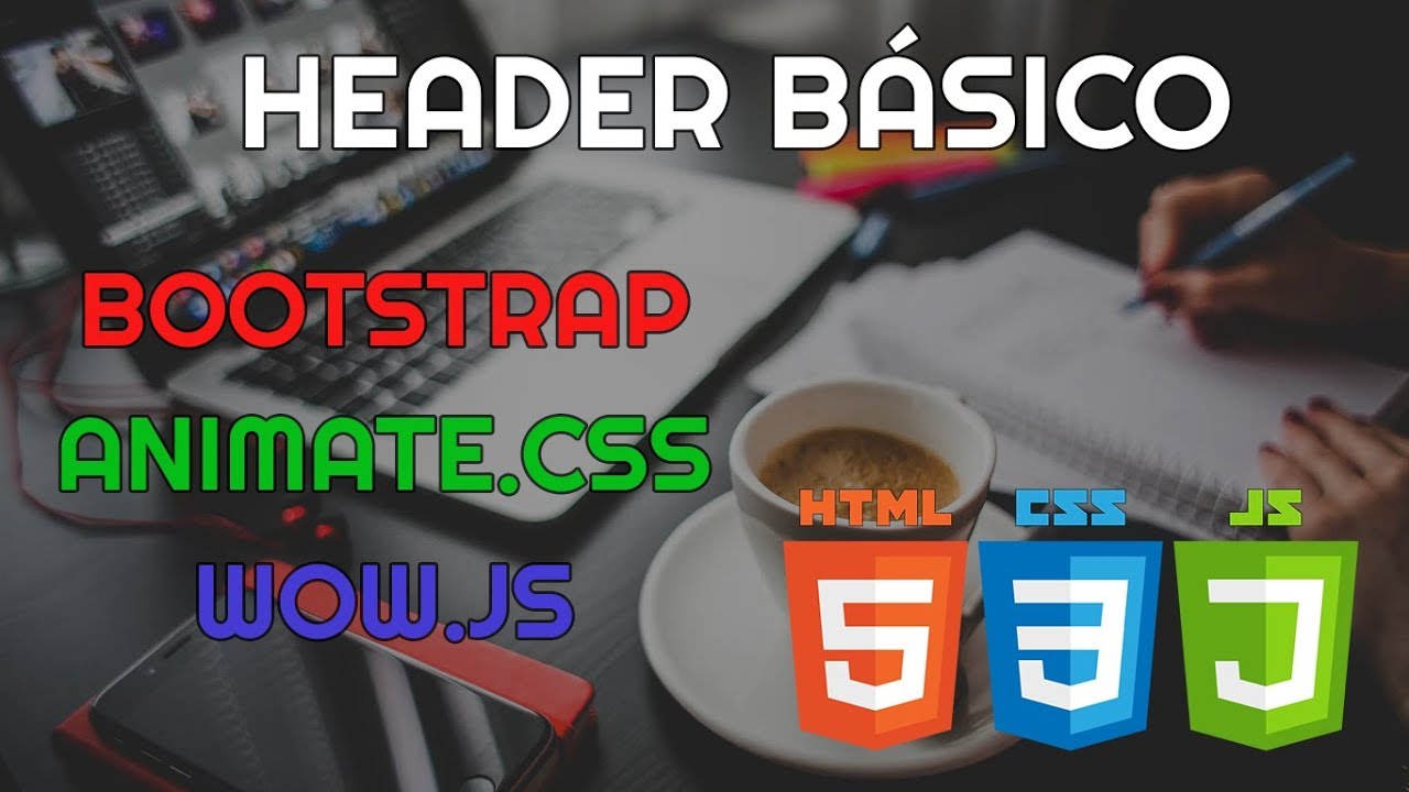 Site simples - Header - Bootstrap / Animate.css / Wow.js + Speed Art / Speed Code - YouTube