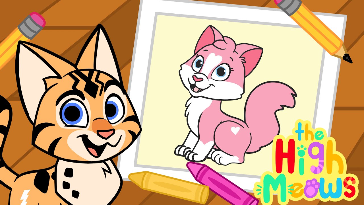 How To Draw 🐾 Minette the Pink Cat | Learn to draw with Tiger - YouTube