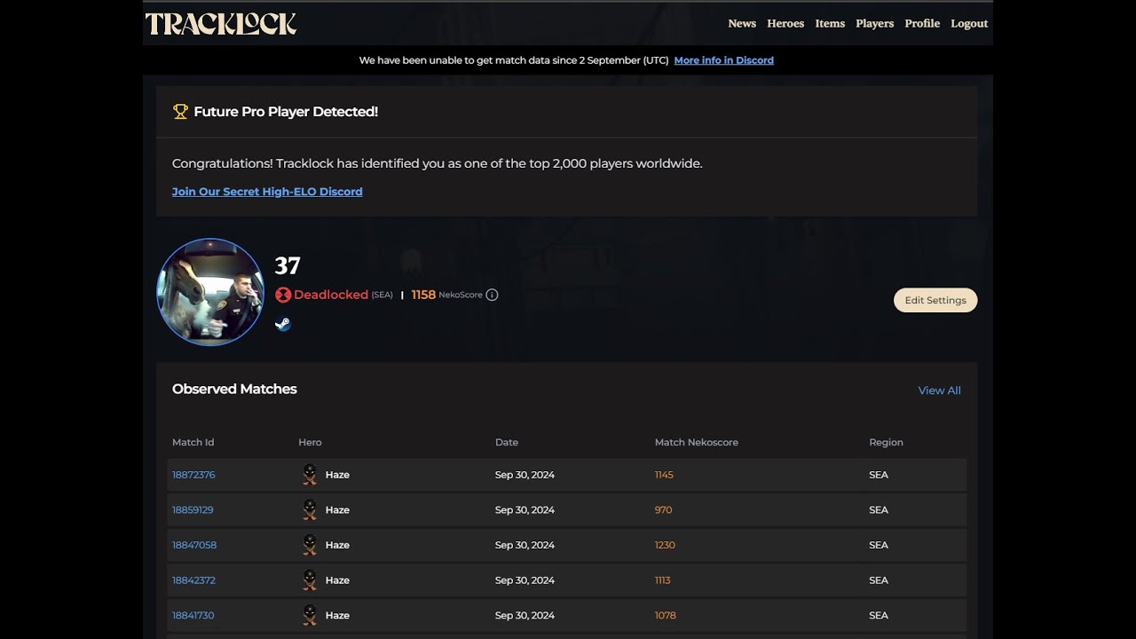 Deadlock 1 TRACKLOCK SEA Top0.1% - YouTube